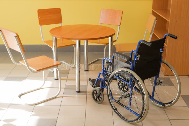 Wheelchair Accessible Seating in an Educational Space. Stock Photo ...
