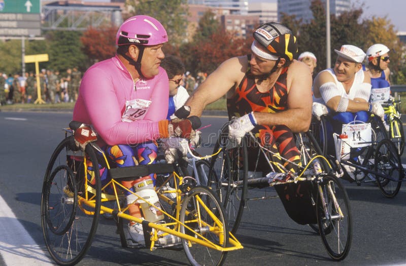 Wheelchair Athletes at Start Line Editorial Stock Image - Image of ...
