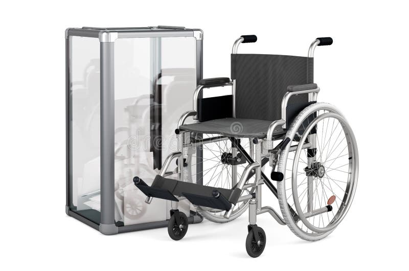 Wheelchair with Ballot Box, 3D Rendering Stock Illustration ...