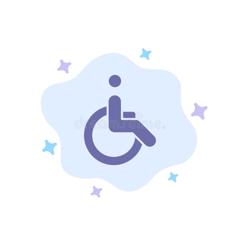 Wheelchair, Bicycle, Movement, Walk Blue Icon on Abstract Cloud ...