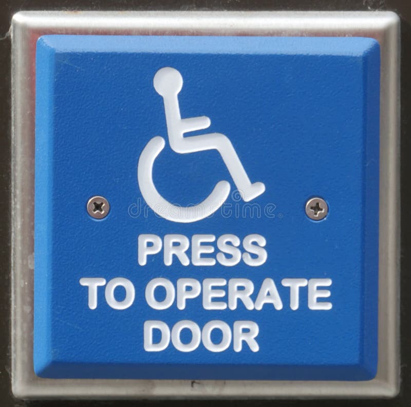 Wheelchair Button with Text Stock Image - Image of operate, exterior ...