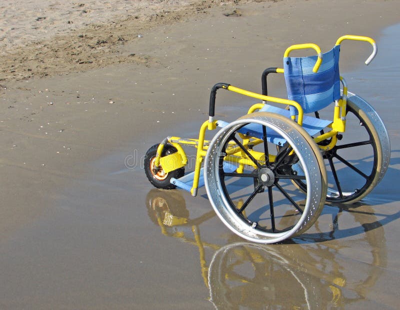 Wheelchair Designed for Use on the Sea Beach Stock Photo - Image of ...