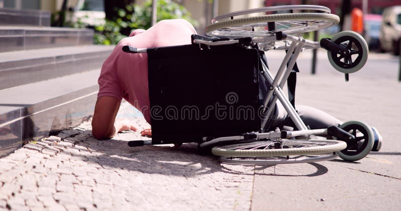 Wheelchair Fall Accident. Sad Man Stock Photo - Image of wheel, disable ...