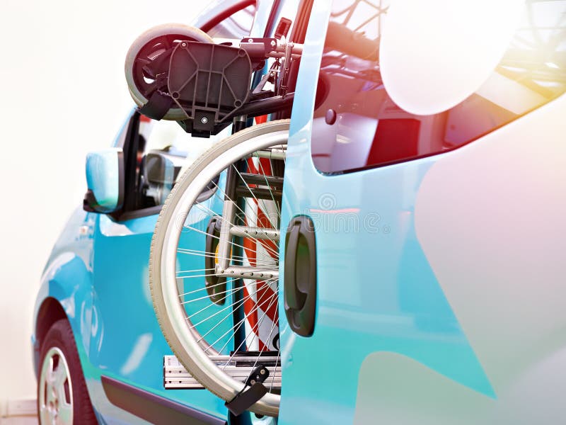 Wheelchair folded in car stock image. Image of disabled - 135245577