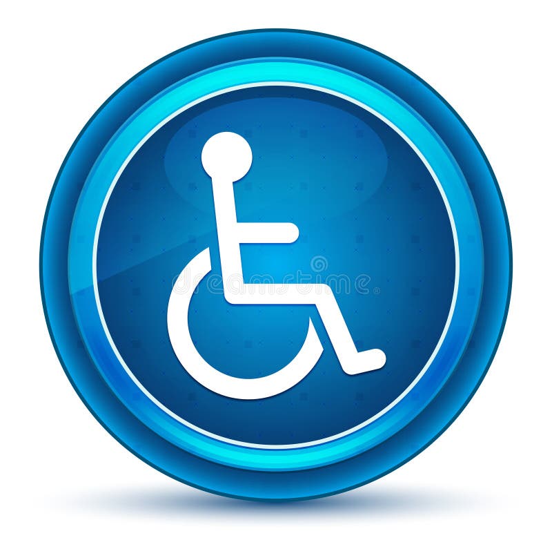 Wheelchair Handicap Icon Eyeball Blue Round Button Stock Illustration ...