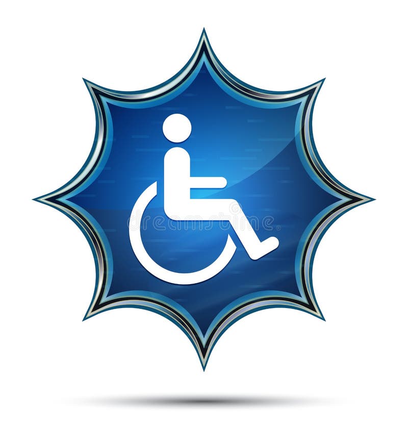 Wheelchair Handicap Icon Magical Glassy Sunburst Blue Button Stock ...