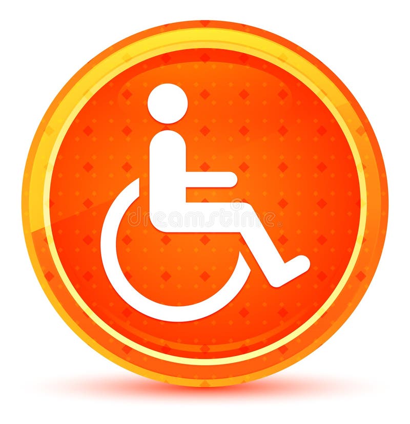 Wheelchair Handicap Icon Natural Orange Round Button Stock Illustration ...