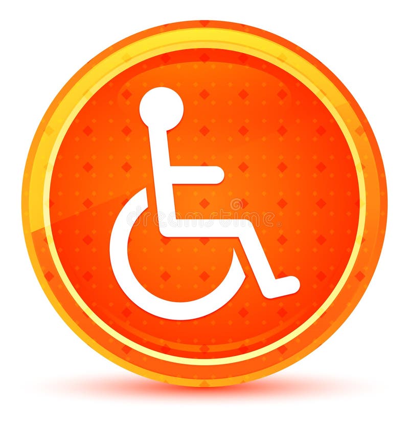 Wheelchair Handicap Icon Natural Orange Round Button Stock Illustration ...