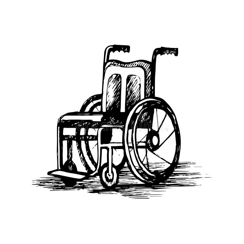 Wheelchair Isolated On White Background Stock Illustration ...