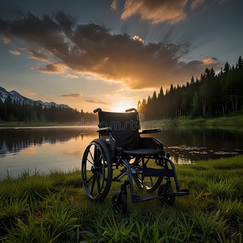 Lake Wheelchair Mobile Modical Device for Again People Stock ...