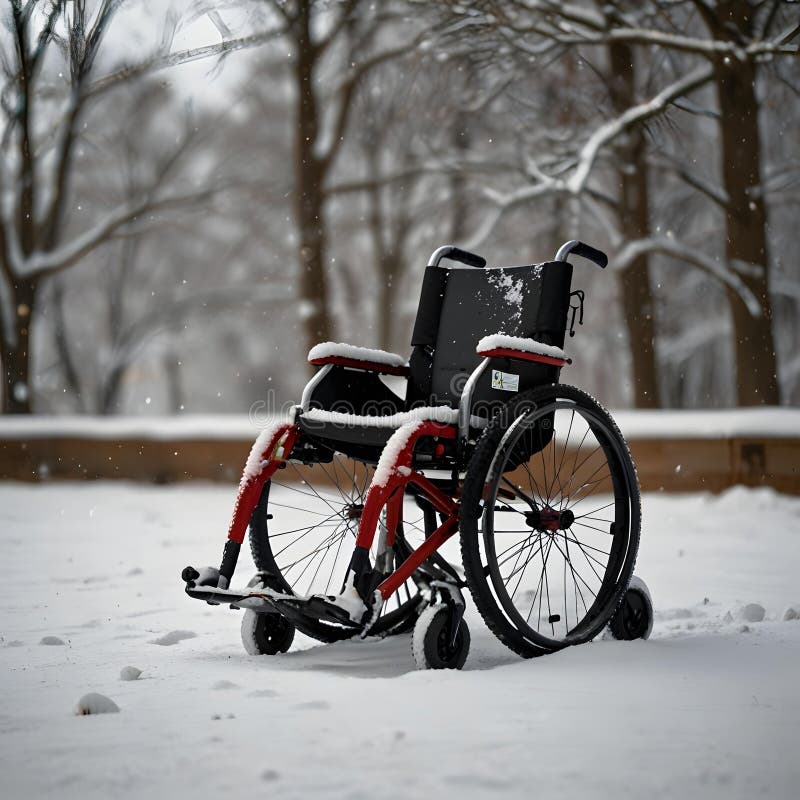 Wheelchair Snow Mobile Modical Device for Again People Stock ...