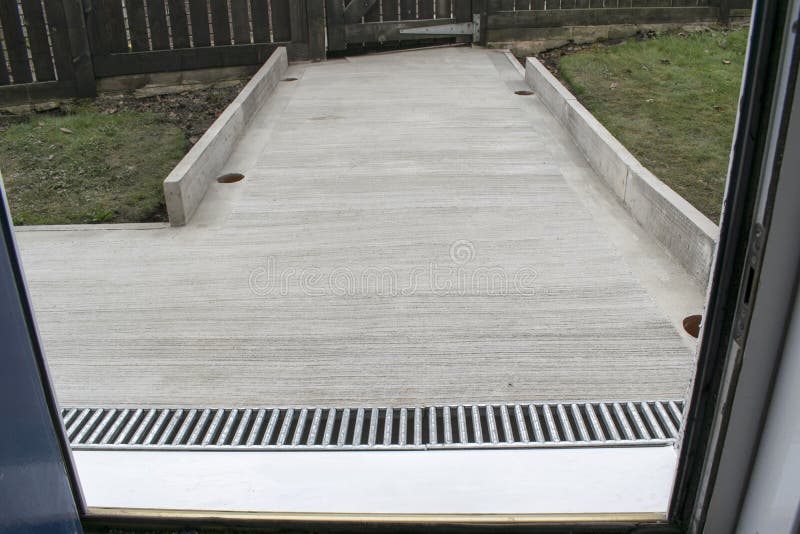 Concrete Disability Access Ramp Installation Stock Image - Image of ...