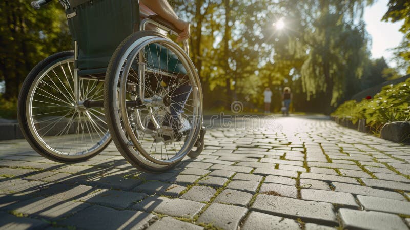The Wheelchair on Paved Pathway. AI Generated Stock Image - Image of ...