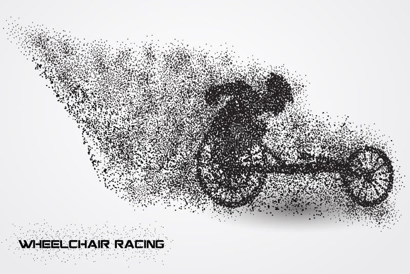Wheelchair Racing of a Silhouette from Particle. Stock Vector ...