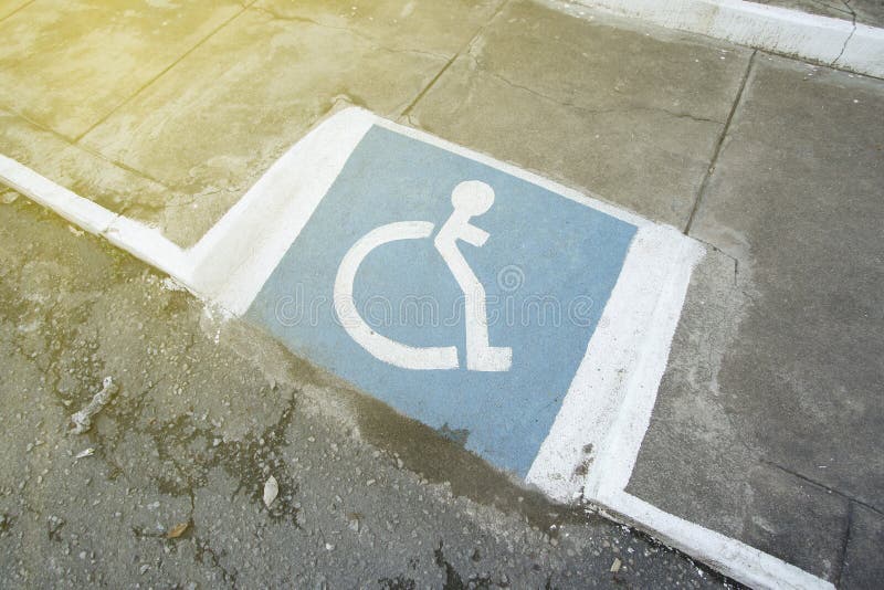 Wheelchair Ramp with Accessibility Symbol Stock Photo - Image of chair ...