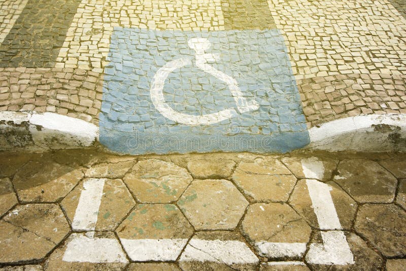 Wheelchair Ramp with Accessibility Symbol Stock Image - Image of ...