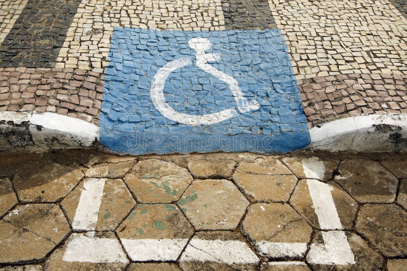 Wheelchair Ramp with Accessibility Symbol Stock Photo - Image of ...