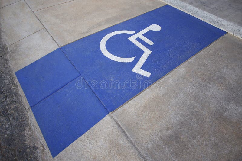 Wheelchair Ramp with Accessibility Symbol Stock Image - Image of ...