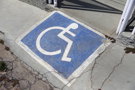 Wheelchair Ramp with Accessibility Symbol Stock Image - Image of symbol ...