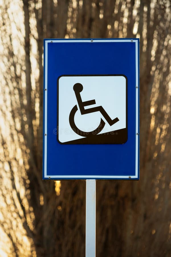 Wheelchair Ramp Sign Outdoors, Symbol for the Disabled Stock Photo ...