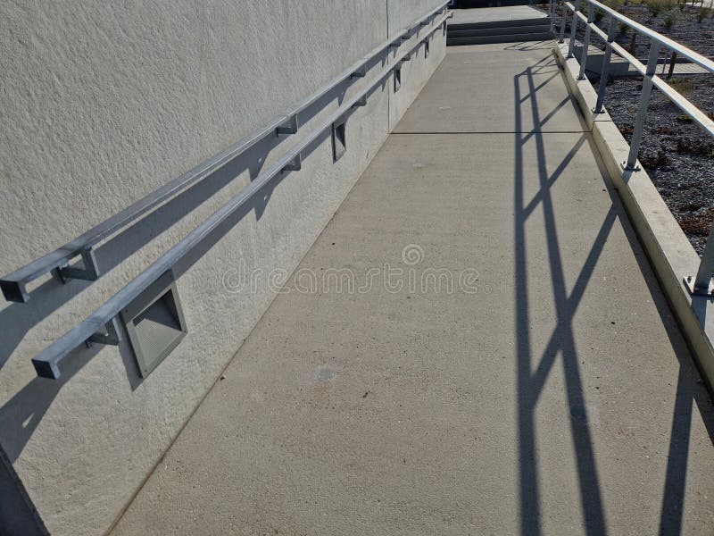 Wheelchair Ramp and Stairs on the Other Side. Height Differences are ...