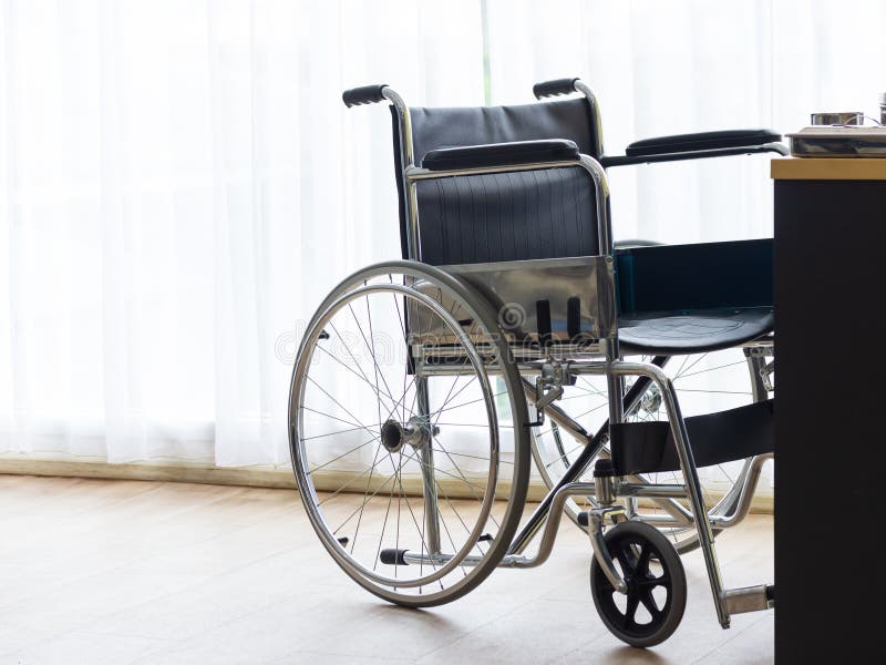 Wheelchair Sick Person Empty in Nursing Room Stock Photo - Image of ...
