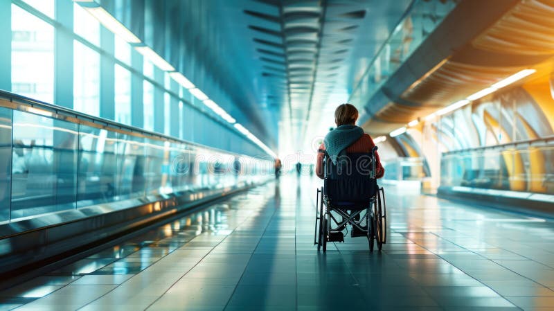 A Wheelchair User Navigating a Modern, Accessible Environment ...