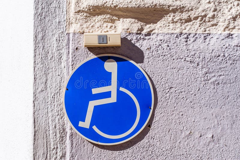 Wheelchair User Sign and Ring Above it. Stock Photo - Image of sign ...