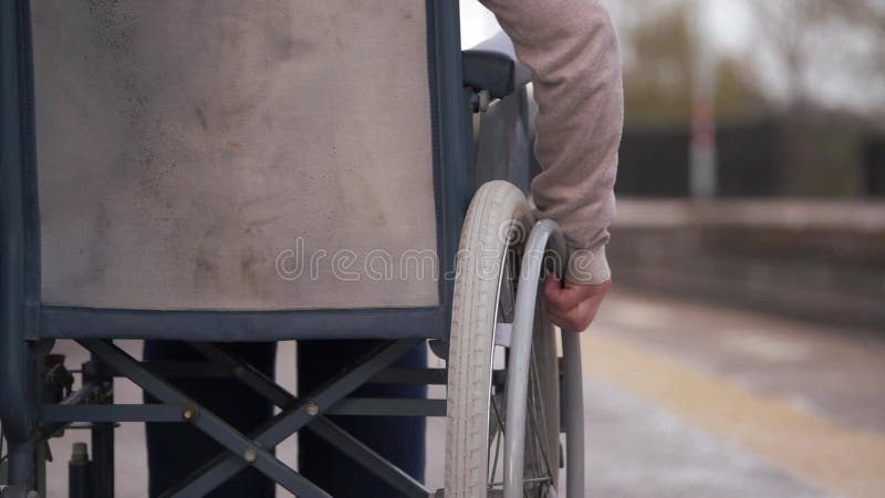 Wheelchair User on Train Platform Stock Footage - Video of owner ...