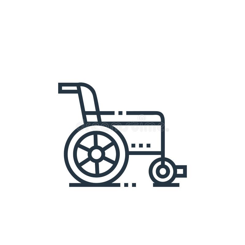 Wheelchair Vector Icon Isolated on White Background. Outline, Thin Line ...