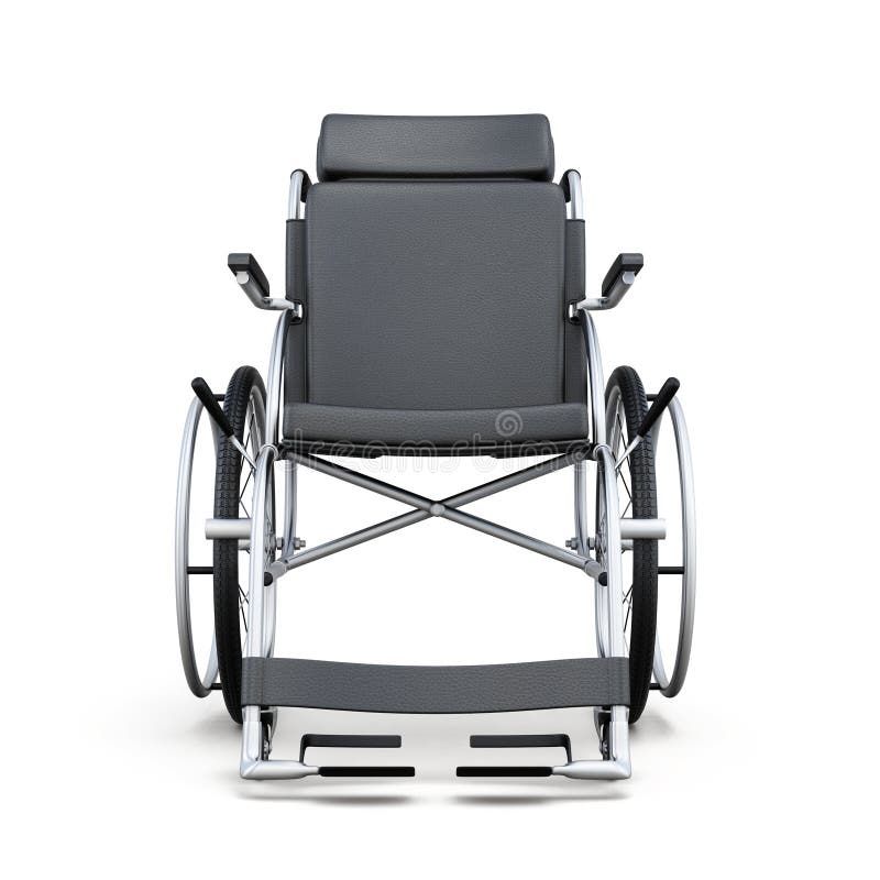 Wheelchair on a White Background. Rear View Stock Photo - Image of ...