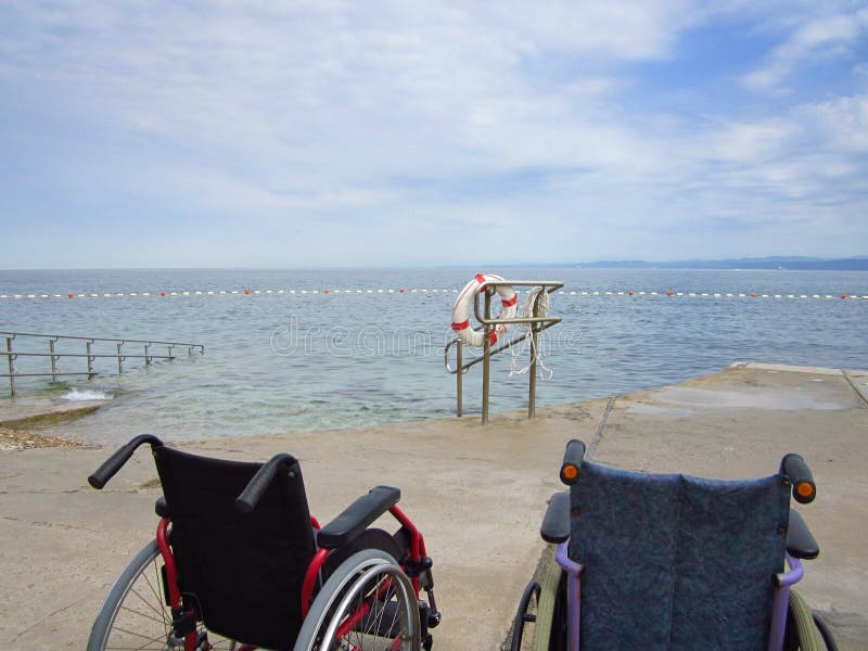 Accessible Beach for Disabled People Stock Photo - Image of lifebuoy ...