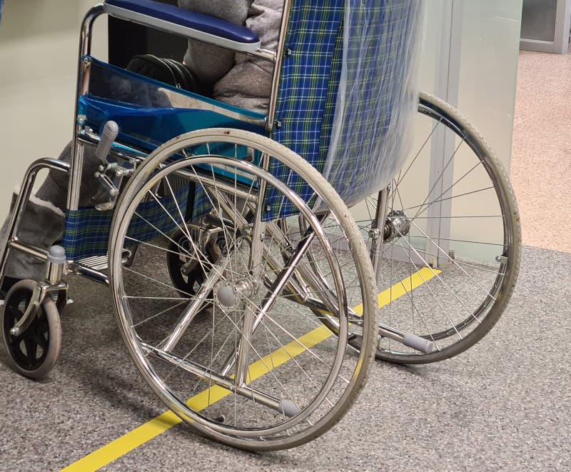 Wheelchairs in and Yellow Line Waiting for Patient Service Stock Photo ...
