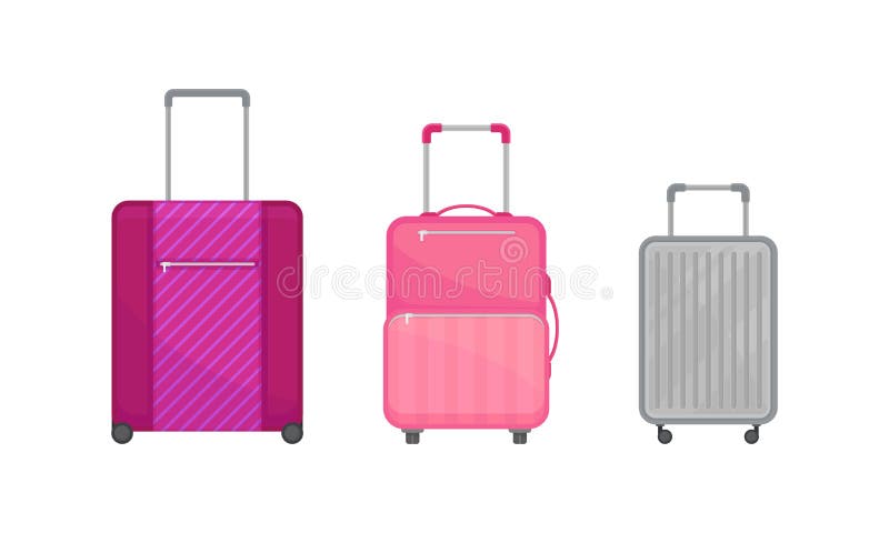 Wheeled Baggage or Luggage Rectangular-shaped Bag with Handle Vector ...