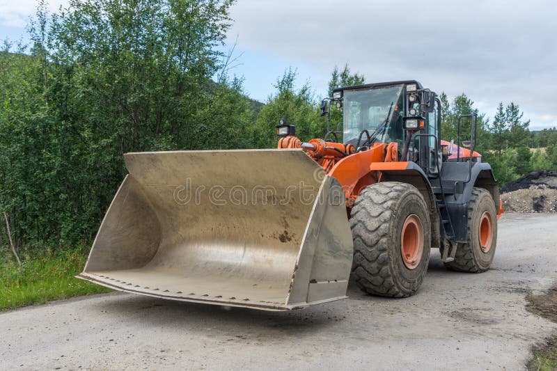 Scoop Of Loader Under Construction Blue Color Stock Image - Image of ...