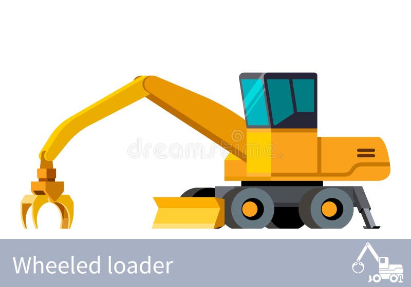 Wheeled log loader icon stock illustration. Illustration of agriculture ...