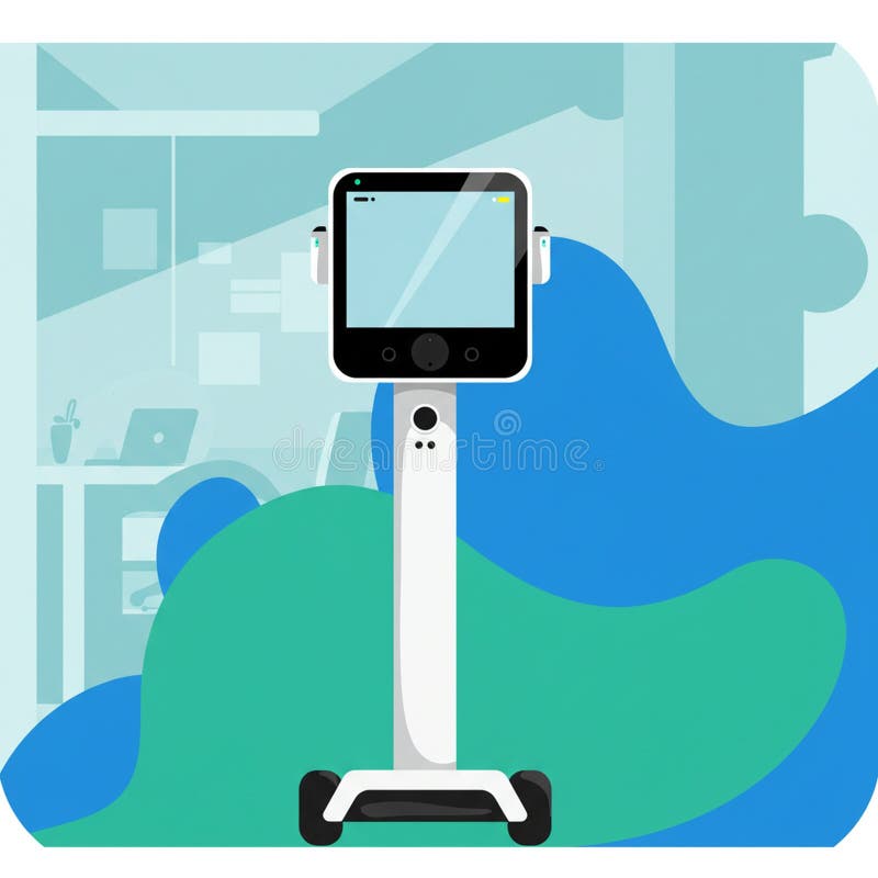 Wheeled Telepresence Robot with a Rectangular Digital Display Screen ...