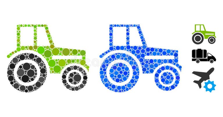 Wheeled Tractor Composition Icon of Circles Stock Vector - Illustration ...
