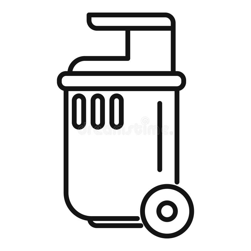 Wheeled Trash Bin Icon Symbolizing Waste Sorting and Recycling Stock ...