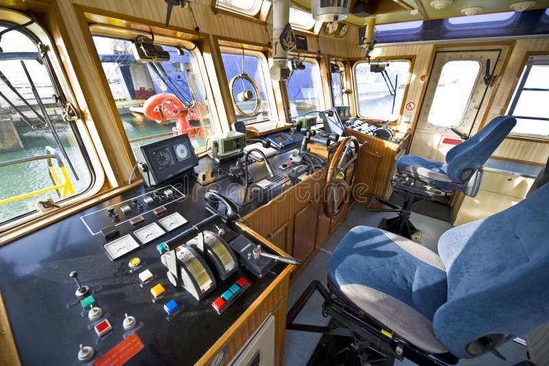 Wheelhouse (flying Bridge, Bridge of a Ship) Stock Photo - Image of ...
