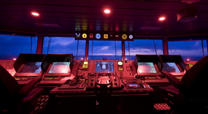 Ship bridge stock photo. Image of maritime, interior - 36732120