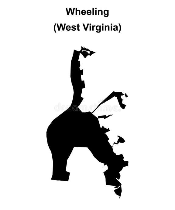 Wheeling outline map stock vector. Illustration of cartography - 357626097