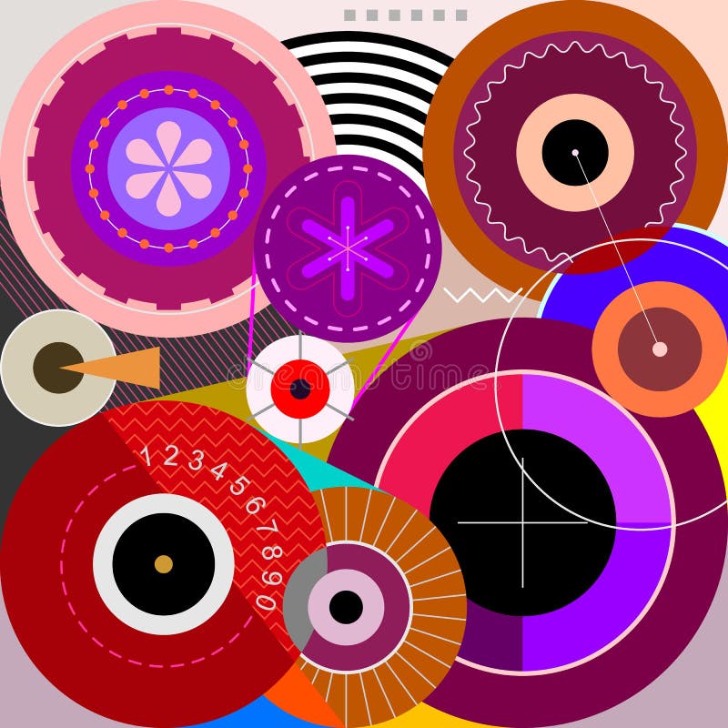 Wheels Abstract Art Vector Ilustration Stock Vector - Illustration of ...