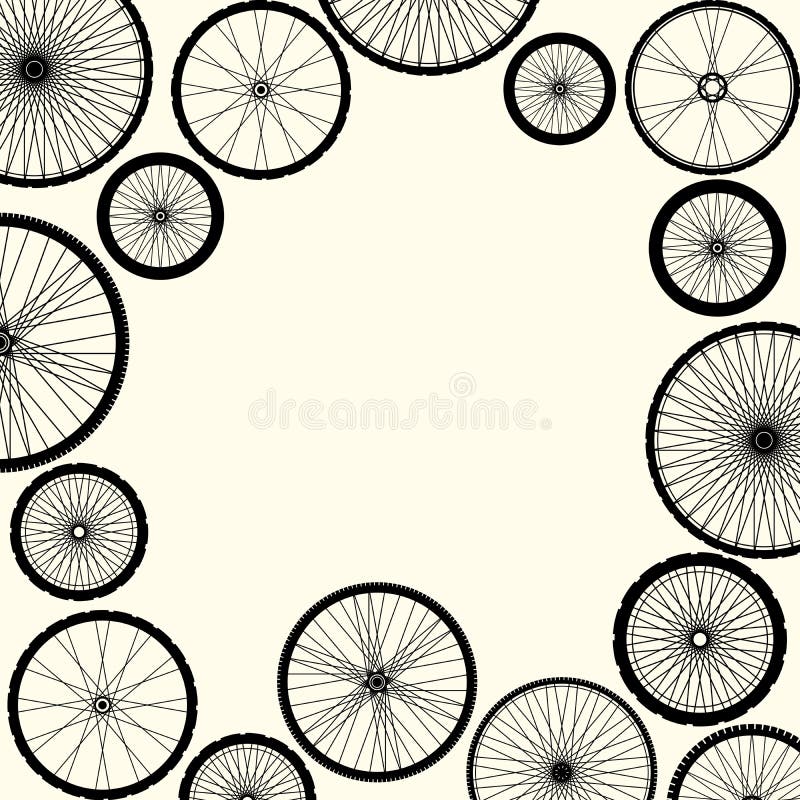 Wheels border background stock vector. Illustration of bicycle - 71704336