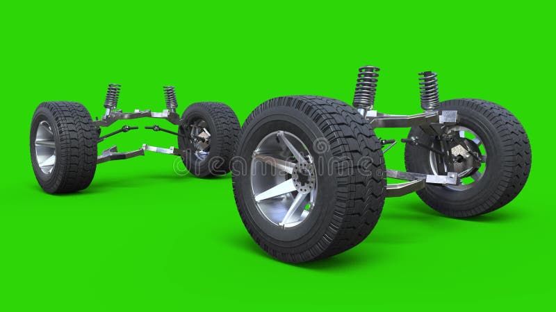 Wheels Car Green Screen Side 3D Rendering Animation 4K Stock Video ...