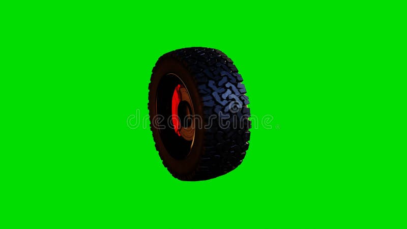 A Black Wheel with a Disc Rotates on a Green Screen Stock Video - Video ...