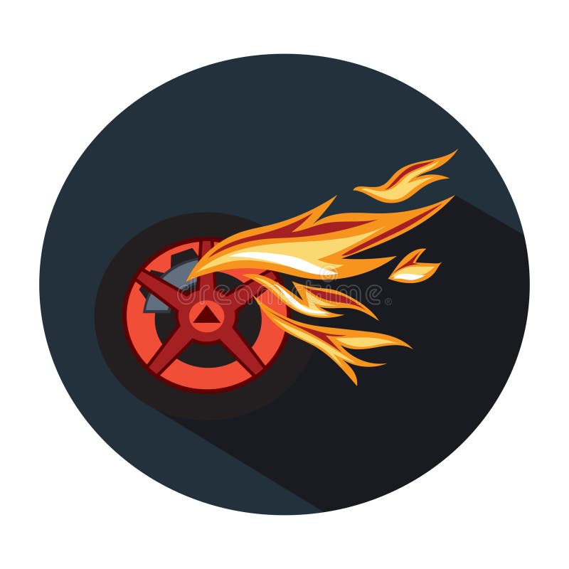 Wheels on Fire. Vector Illustration Decorative Design Stock Vector ...