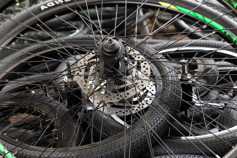 New Wheels before Installation on Motorcycle, Assembly Plant Stock ...