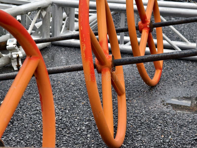 Wheels on a Metal Structure for Stage Mounting Stock Image - Image of ...