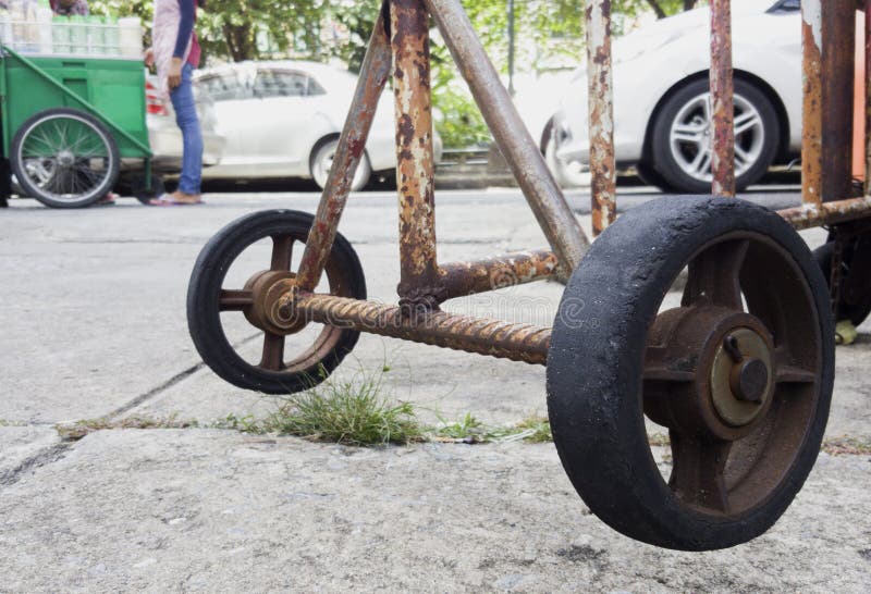 Wheels Old, Steel Panel To Block Entrances. Stock Photo - Image of ...